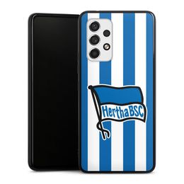 DeinDesign Galaxy A53 5G Handy Silikon H&uuml;lle Case schwarz Handyh&uuml;lle Hertha Bsc Stripes Flag