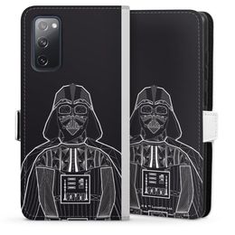 DeinDesign Galaxy S20 FE Handy Klapph&uuml;lle Handyh&uuml;lle aus Kunst Leder wei&szlig; Flip Case Darth Vader Star Wars Black Sideflip mit Lasche
