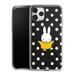 DeinDesign iPhone 11 Pro Max Handy Silikon H&uuml;lle Case transparent Handyh&uuml;lle Polka Dots Miffy Rabbit Silikon Case
