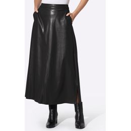 Heine Damen Lederimitatrockschwarz, Gr. 38, unifarben, 100% Polyester, R&ouml;cke