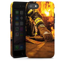 DeinDesign iPhone SE (2020) Handy Panzer Handyh&uuml;lle robuste Outdoor H&uuml;lle Schutzh&uuml;lle gl&auml;nzend Life Saver Fire Fighters Fire Fighter Tough Case