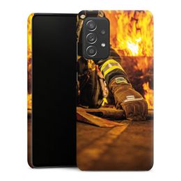DeinDesign Galaxy A52s 5G Handy Premium Case Smartphone Handyh&uuml;lle Schutzh&uuml;lle matt Fire Fighters Life Saver Fire Fighter Premium Case