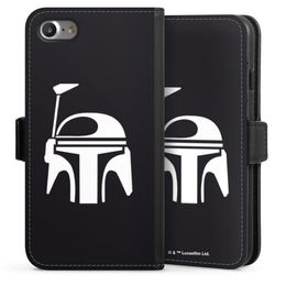 DeinDesign iPhone 8 Handy Klapph&uuml;lle Handyh&uuml;lle aus Kunst Leder schwarz Flip Case Boba Fett Star Wars The Mandalorian Sideflip mit Lasche