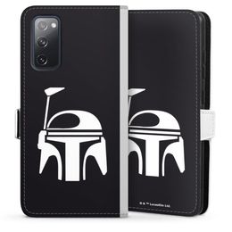 DeinDesign Galaxy S20 FE Handy Klapph&uuml;lle Handyh&uuml;lle aus Kunst Leder wei&szlig; Flip Case Boba Fett Star Wars The Mandalorian Sideflip mit Lasche