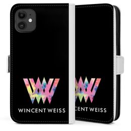 DeinDesign iPhone 11 Handy Klapph&uuml;lle Handyh&uuml;lle aus Kunst Leder wei&szlig; Flip Case Official Licensed Product Wincent Weiss Music Sideflip mit Lasche