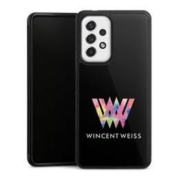 DeinDesign Galaxy A53 5G Handy Gallery Case Handyh&uuml;lle 9H Geh&auml;rtetes Glas R&uuml;ckseite H&uuml;lle Music Wincent Weiss Official Licensed Product Gallery Case