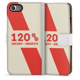 DeinDesign iPhone SE (2020) Handy Klapph&uuml;lle Handyh&uuml;lle aus Kunst Leder wei&szlig; Flip Case 120 Years 1. Fsv Mainz 05 E.V. Bundesliga Sideflip mit Lasche