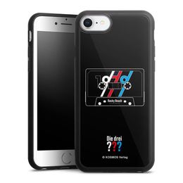 DeinDesign iPhone SE (2020) Handy Gallery Case Handyh&uuml;lle 9H Geh&auml;rtetes Glas R&uuml;ckseite H&uuml;lle Official Licensed Product Die Drei ??? Cassette Gallery Case