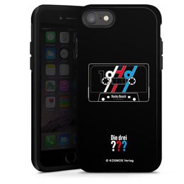 DeinDesign iPhone SE (2020) Handy Panzer Handyh&uuml;lle robuste Outdoor H&uuml;lle Schutzh&uuml;lle gl&auml;nzend Official Licensed Product Cassette Die Drei ??? Tough Case