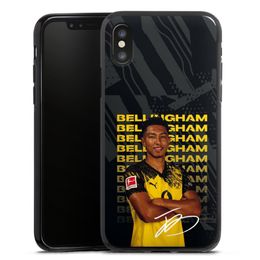 DeinDesign iPhone X Handy Silikon H&uuml;lle Case schwarz Handyh&uuml;lle Borussia Dortmund Jobe Bellingham Bvb