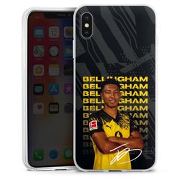 DeinDesign iPhone Xs Max Handy Silikon H&uuml;lle Case transparent Handyh&uuml;lle Borussia Dortmund Jobe Bellingham Bvb Silikon Case