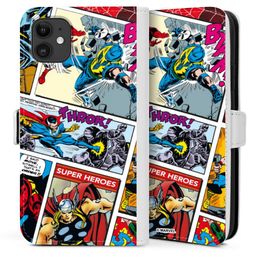 DeinDesign iPhone 11 Handy Klapph&uuml;lle Handyh&uuml;lle aus Kunst Leder wei&szlig; Flip Case Avengers Marvel Comic Sideflip mit Lasche