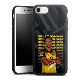 DeinDesign iPhone SE (2020) Handy Gallery Case Handyh&uuml;lle 9H Geh&auml;rtetes Glas R&uuml;ckseite H&uuml;lle Borussia Dortmund Jobe Bellingham Bvb Gallery Case