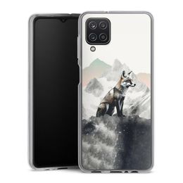 DeinDesign Galaxy A12 Handy Silikon H&uuml;lle Case transparent Handyh&uuml;lle Nature Mountain Fox Silikon Case