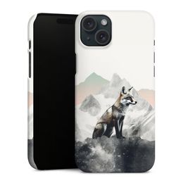 DeinDesign iPhone 15 Plus Handy Premium Case Smartphone Handyh&uuml;lle Schutzh&uuml;lle matt Nature Mountain Fox Premium Case