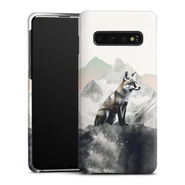 DeinDesign Galaxy S10 Handy Premium Case Smartphone Handyh&uuml;lle Schutzh&uuml;lle gl&auml;nzend Nature Mountain Fox Premium Case