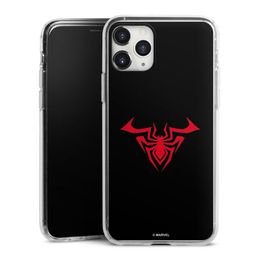 DeinDesign iPhone 11 Pro Max Handy Silikon H&uuml;lle Case transparent Handyh&uuml;lle Spiderman Logo Marvel Silikon Case