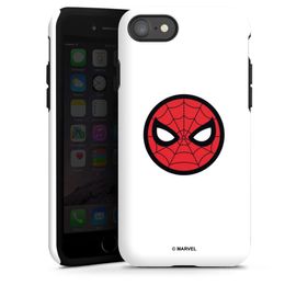 DeinDesign iPhone SE (2022) Handy Panzer Handyh&uuml;lle robuste Outdoor H&uuml;lle Schutzh&uuml;lle gl&auml;nzend Spiderman Merchandise Marvel Tough Case