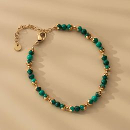 Holzkern Fireworks Armband Damen Gold und Malachit