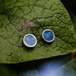 Holzkern Pigment Ohrringe Damen Silber und Marmor
