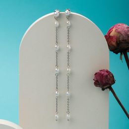 Holzkern Summersweet Ohrringe II Damen Silber und Perle