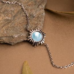 Holzkern Shade Armband Damen Silber und Blaues Perlmutt