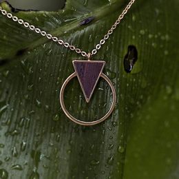 Holzkern Focus Halskette Damen Ros&eacute; und Wenge