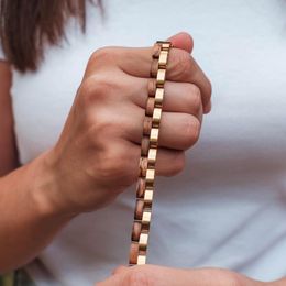 Einzigartiges Armband f&uuml;r Damen Duett mit exotischem Zabranoholz, Gold