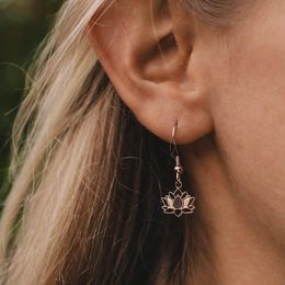 Holzkern Balance Ohrringe Damen Ros&eacute; und Walnuss