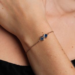 Holzkern Damen Armband Mosaic Lapislazuli & Edelstahl in Ros&eacute;gold