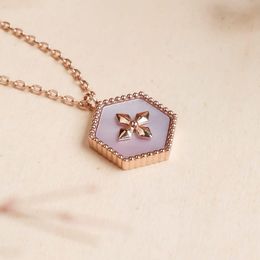 Holzkern Spectral Halskette Damen Ros&eacute; und Perlmutt