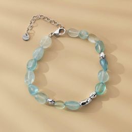 Holzkern Fireworks Armband Damen Silber und Aquamarin