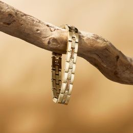 Holzkern Armband Kensington (Zebrano/Gold) II, Naturholz, Damen, gr&ouml;&szlig;enverstellbar
