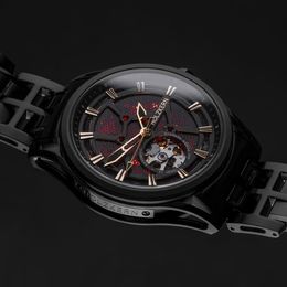 Holzkern Holzuhr XRay (Jaspis/Schwarz), Herren, Naturholz