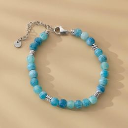 Holzkern Fireworks Armband Damen Silber und Achat