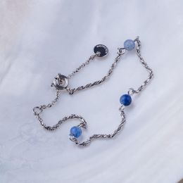 Holzkern Dewdrops Armband Damen Silber und Aventurin
