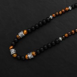 Holzkern Superset Halskette Herren Tigerauge