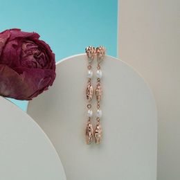 Holzkern Summersweet Ohrringe I Damen Ros&eacute; und Perle