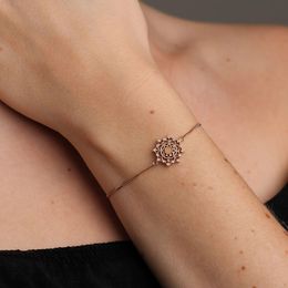 Holzkern Aphonia Armband Damen Ros&eacute; und Olive