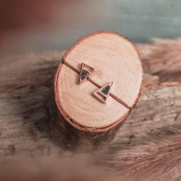 Holzkern Ink Ohrringe Damen Ros&eacute; und Marmor