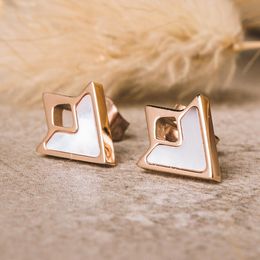 Holzkern Conceptual Ohrringe Damen Ros&eacute; und Wei&szlig;es Perlmutt