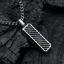 Holzkern Interplay Halskette Herren Silber und Grauer Marmor