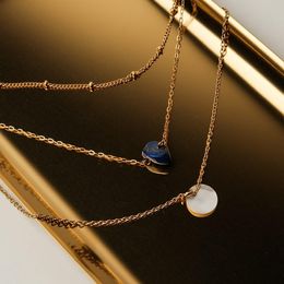 Holzkern Oceanfoam Halskette Damen Gold und Perlmutt