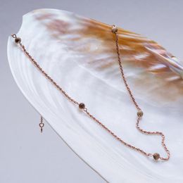 Holzkern Dewdrops Halskette Damen Ros&eacute; und Bilderjaspis