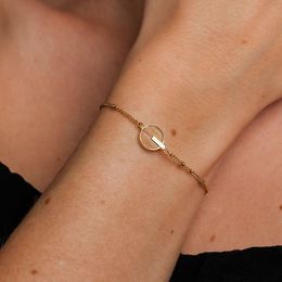 Holzkern Opacity Armband Damen Gold und Marmorholz