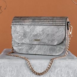 Holzkern Handtasche Uniqase Iveya VEGAN Grauer Schiefer Umh&auml;ngetasche