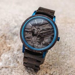 Holzkern Holzuhr Nikola (Ahorn/Marmor), Unisex, Naturholz