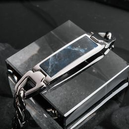 Holzkern Modulus Armband Herren Silber und Sodalith