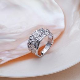 Holzkern Silverstream Ring Silber und Topas