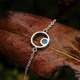 Holzkern Pigment Armband Damen Silber und Marmor